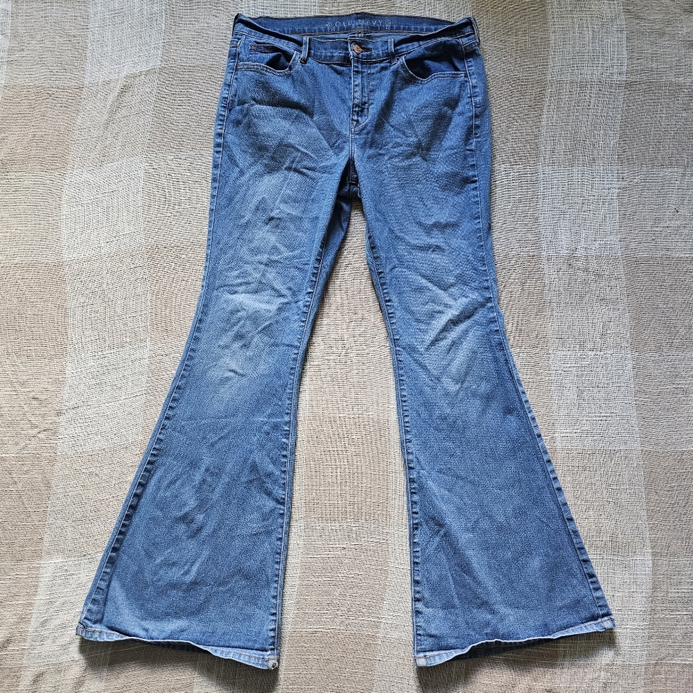 Y2k Ultra Flare Low Rise Bell Bottom Jeans - Gem